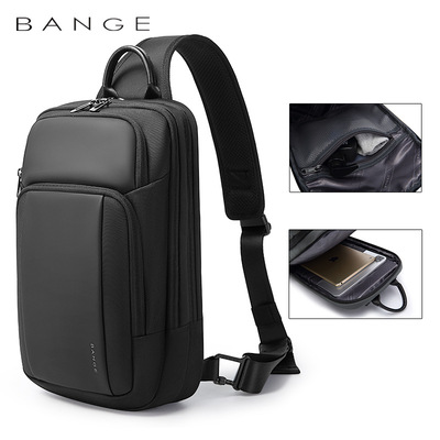 BANGE新款男士斜挎包时尚休闲胸包大容量干湿分离单肩包 Slingbag