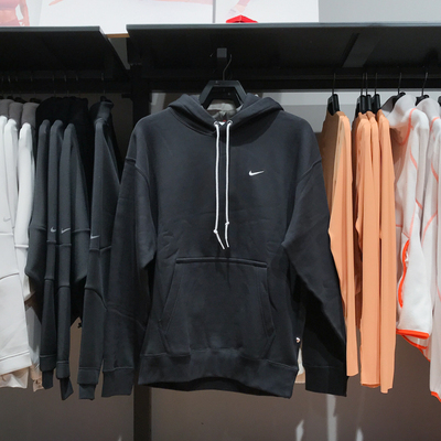 耐克男装2025春新款简约百搭宽松加绒连帽套头运动卫衣DX1355-010