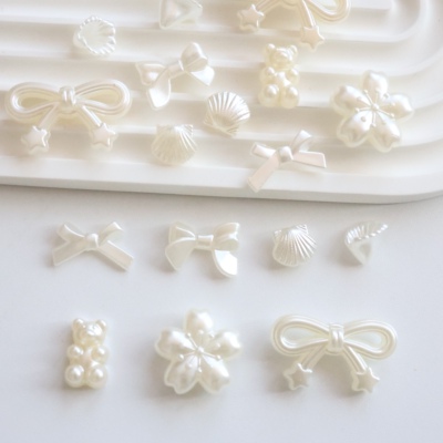 abs珠光樱花小熊蝴蝶结直孔串珠