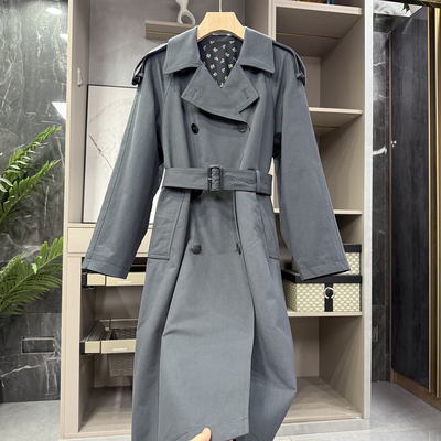 英柜！复古双排扣翻领风衣外套