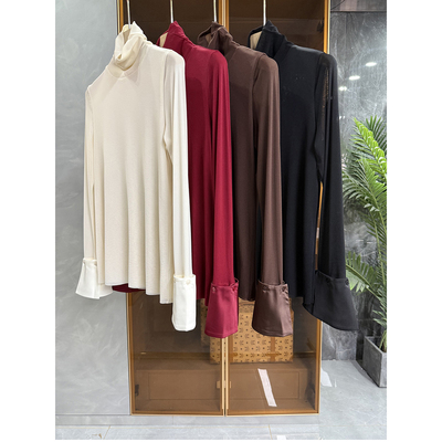 尖货！修身高领长袖网纱打底衫