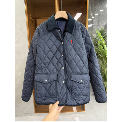 尖货！宽松菱格翻领棉服外套