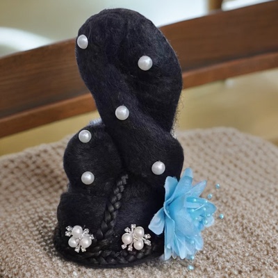 古典舞头饰醉清波古风汉唐西子舞伞舞儿童演出胭脂妆发饰发鬓