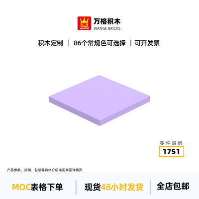 万格0874跨境diy小颗粒国产积木1751拼装零散件无孔4×4 科教玩具