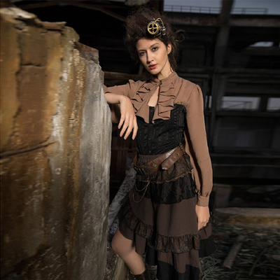 RQ-BL魔叹steampunk哥特长袖衬衣