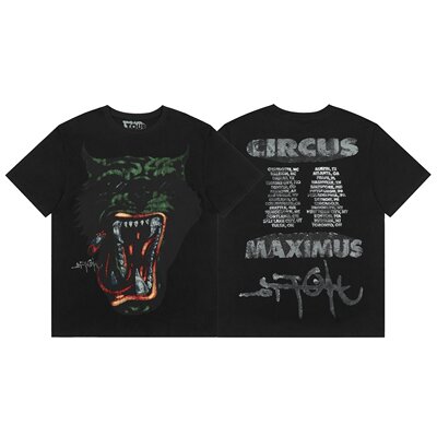 现货Travis Scott Utopia Circus Maximus2023 Tour ll 狼头T恤