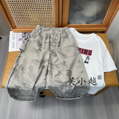 吴小越w2175男童春秋款迷彩薄款痞帅男孩新款韩版潮童长裤