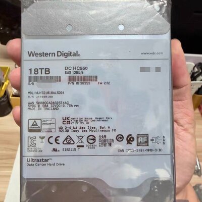 特价出全新原装正品0通电西数18T HC550企业级SAS硬--议价商品