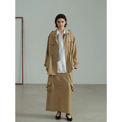 UMAWHITE机能工装抽绳口袋长裙