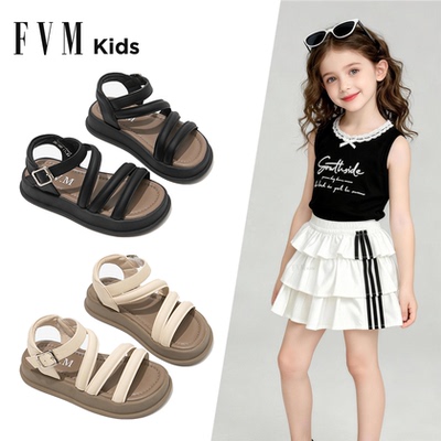 FVM女童鞋子儿童公主罗马凉鞋