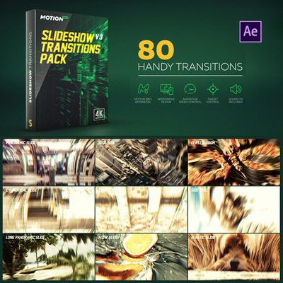 80种动感扭曲透视变焦转场过渡AE脚本