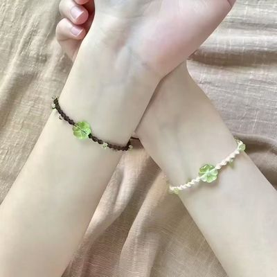 小清新好运四叶草手链女ins小众气质爆款闺蜜手绳情侣送女友礼物