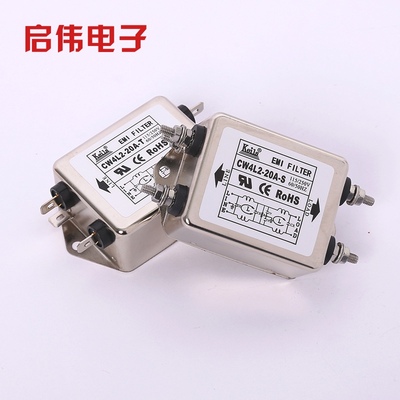 台湾keils电源滤波器220V交流20A双极螺栓电源净化器CW4L2-20A-S