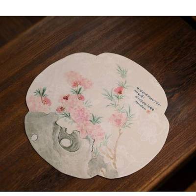 桃之夭夭 云纱茶席 正方两面不同图案