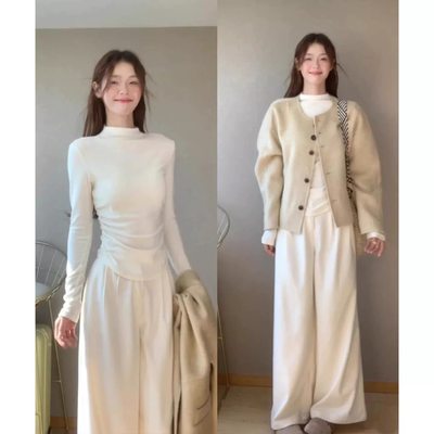 春秋冬新款半高领长袖打底衫女大码胖mm加绒内搭修身收腰T恤上衣