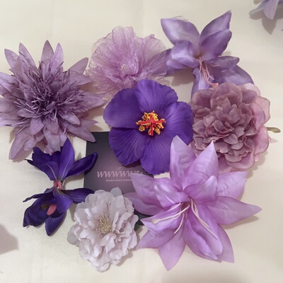 Willa｜度假风氛围感紫色系花朵发饰超仙度假头花海边发夹刘海夹