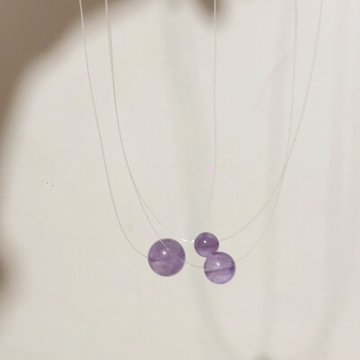 Willa｜天然薰衣草紫水晶项链女小众设计感高级简约锁骨链送女友