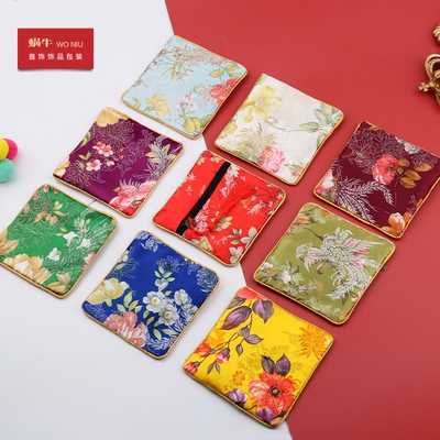 印花四方拉链包国风复古流苏