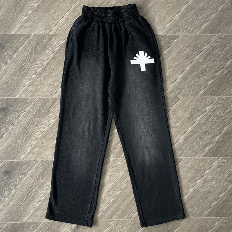 Vertabrae Spotted Pants 立体logo闪片洗水男女直筒运动休闲长裤