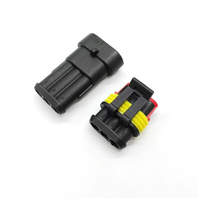 汽车连接器3孔公母282087-1/282105-1 胶壳线束插头护套现货泰科