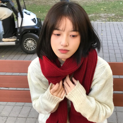 ju显白！韩剧鬼怪同款酒红色围巾
