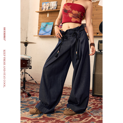 BeerBro『Puppy Playtime』好穿不挑人松弛感宽松显瘦休闲长裤女