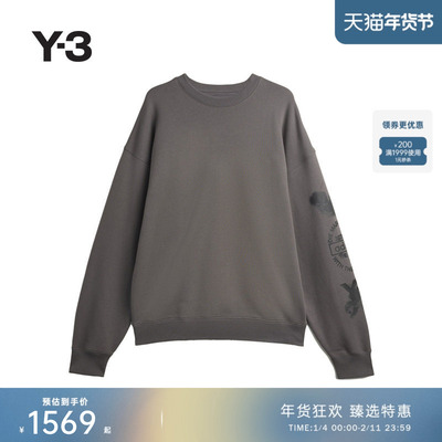 Y-3/Y3山本耀司2025秋季新品男女同款休闲时尚印花套头卫衣KE5083