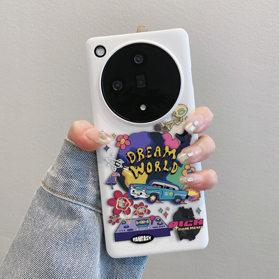 oppofindx7手机壳findx7ultra大孔不包镜头半包硬壳findx6pro卡通高颜值findx8男女reno11适用reno10pro+