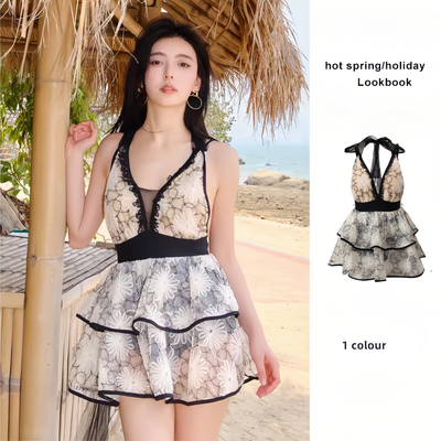 泳衣女2024新款夏连体裙式