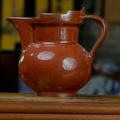 景德镇高温陶瓷建国瓷厂柴窑手工铁锈红公道杯倒茶分茶器茶具