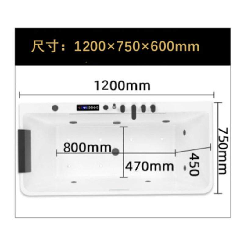 亚克力浴缸日式智能恒温按摩冲浪加热方形家用酒店浴缸1.2-1.8m
