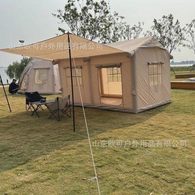 9平充气帐篷户外露营屋脊一体充气型营地速开房帐篷帐篷帐篷3-5人