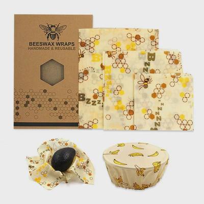 reusable bee beeswax wrap bees wax food wraps 3pcs Beeswax0