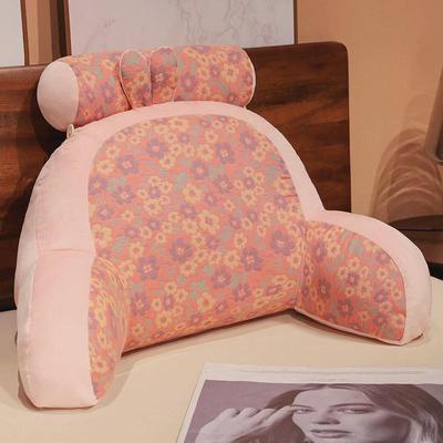 夏季床头靠背垫家居花布三层纱靠垫手机床上玩腰枕看书椅子靠抱枕