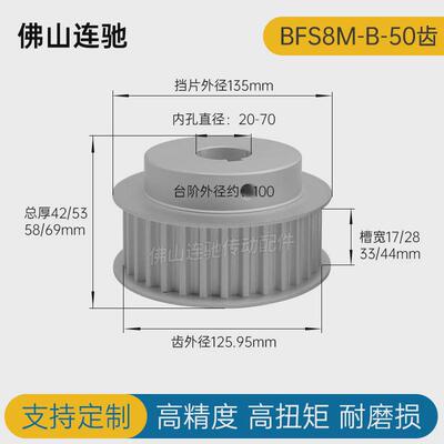 S8M60齿同步轮台阶同步皮带轮齿轮60S8M300/400-BF-P/N铝合金