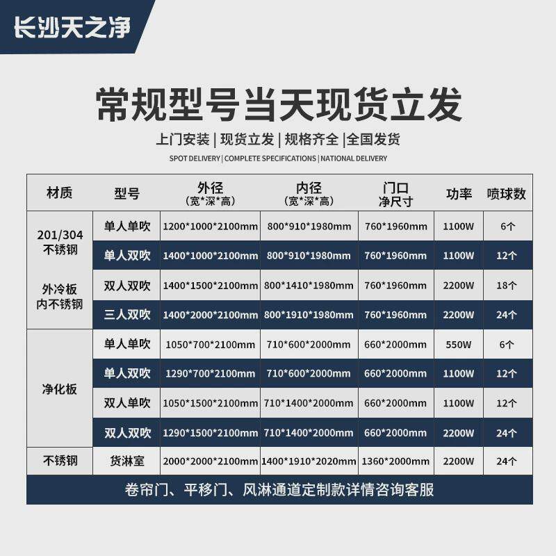 无尘车间缓冲间不锈钢风淋室感应吹淋风淋室厂家现货风淋房风淋室