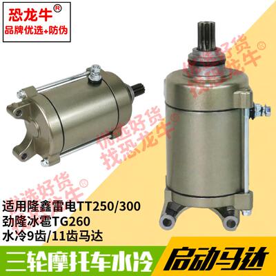 三轮摩托车配件启动马达适用隆鑫TG260/300水冷9齿/11齿启动电机