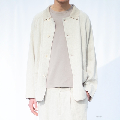 BATONER亚麻加捻轻量透气夹克