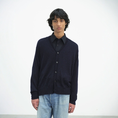 AURALEE幼海马毛透明针织开衫