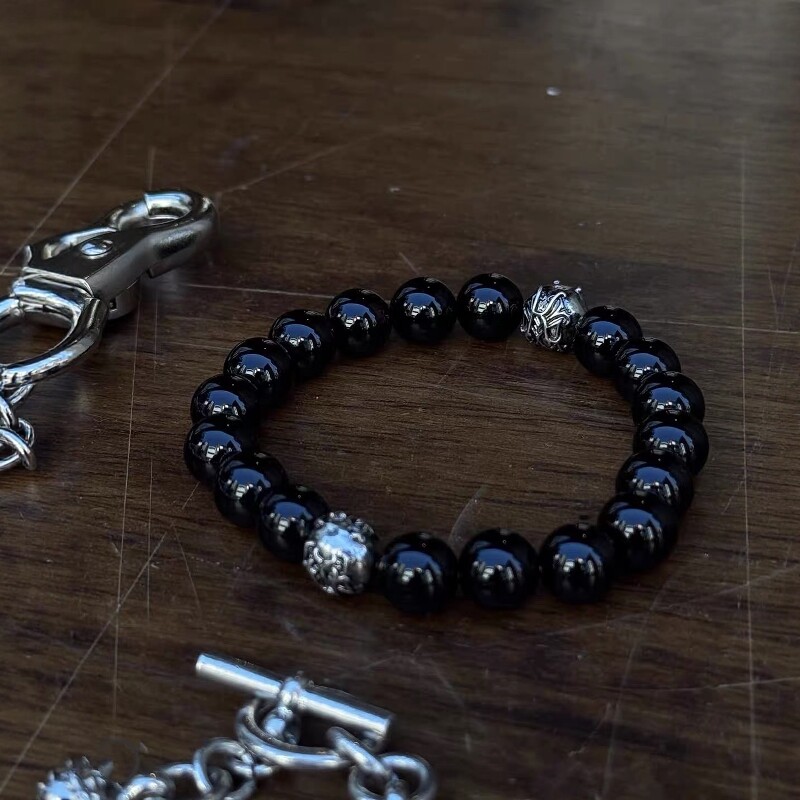 KAMIYA STONE BRACELET 26AW 球形黑曜石手链