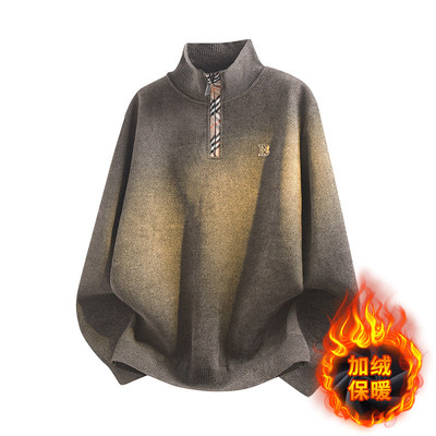 雪尼尔毛衣男冬季加绒加厚