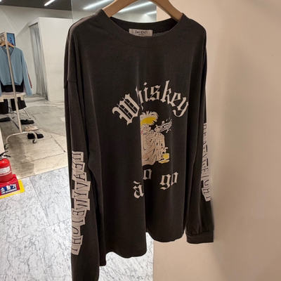 韩国正品代购 DE VENTI春季新款潮酷女孩闭眼入卡通吸晴图案T恤