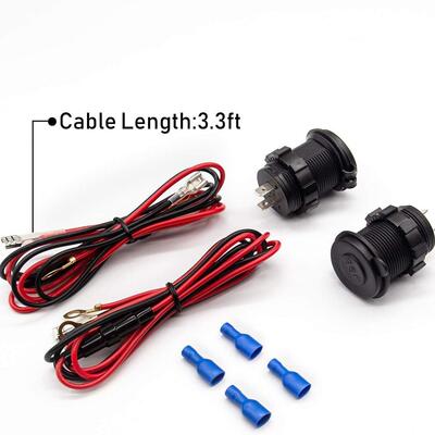 母器热销车载充电双USB265车载充电器插座5V 2.汽1A 防水车通用座