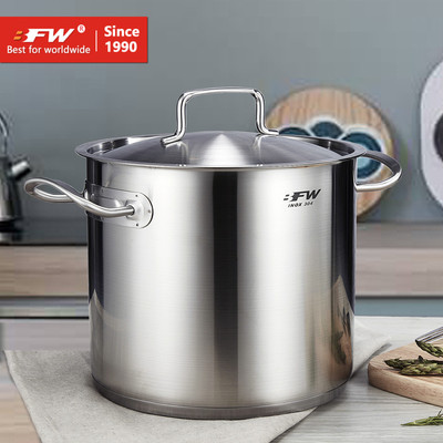 BFW家用大汤锅汤煲高锅米桶米缸加深加厚304不锈钢22/24/26/28CM