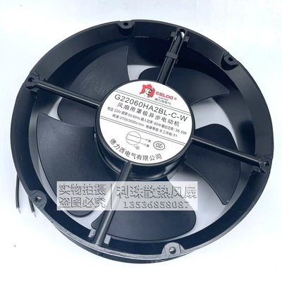 20CM德力西220V风机 G20060 22060HA2BL-C-W机柜轴流散热风扇22CM