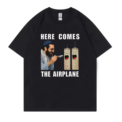 Here Comes The Airplane meme T恤男女飞机来了国外恶搞梗图短袖