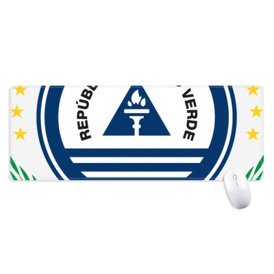 佛得角国徽标志符号图案超大号游戏办公防滑锁边鼠标垫80x30cm