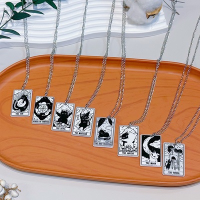 TAROT黑猫塔罗牌周边项链大阿尔卡纳女祭司星星愚者世界之轮礼物