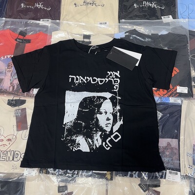 纯原版本ERD忧郁的富二代克里斯蒂娜破碎女孩人像印花做旧T恤短袖