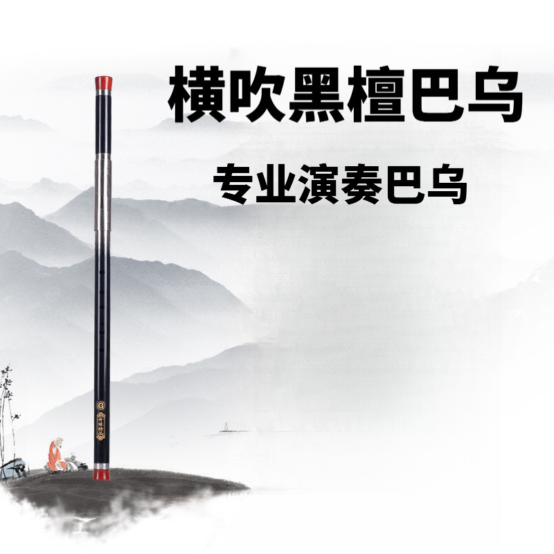 专业演奏型天然黑檀木乌木横吹巴乌g调f调c调降b调F成人学生乐器